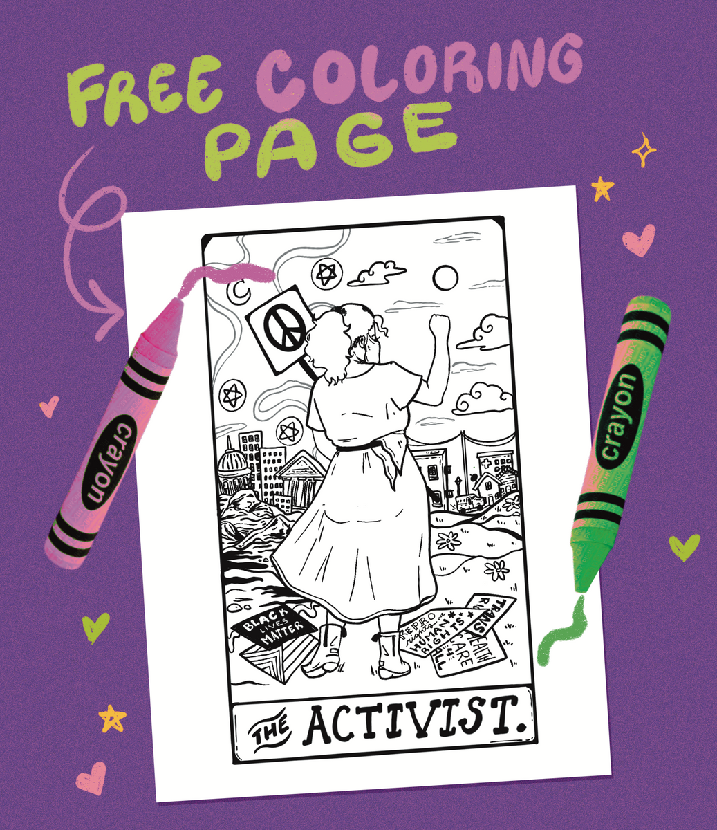 The Activist Tarot Coloring Page Digital Download – Liberal Jane ...